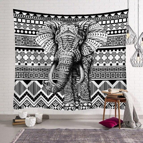 Tenture Noire Et Blanche | Elephant Savane